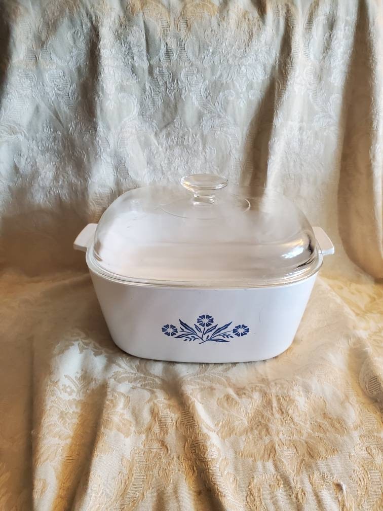 P-84 B Pyrex Blue Cornflower 4 Quart Square Serving Baking | Etsy