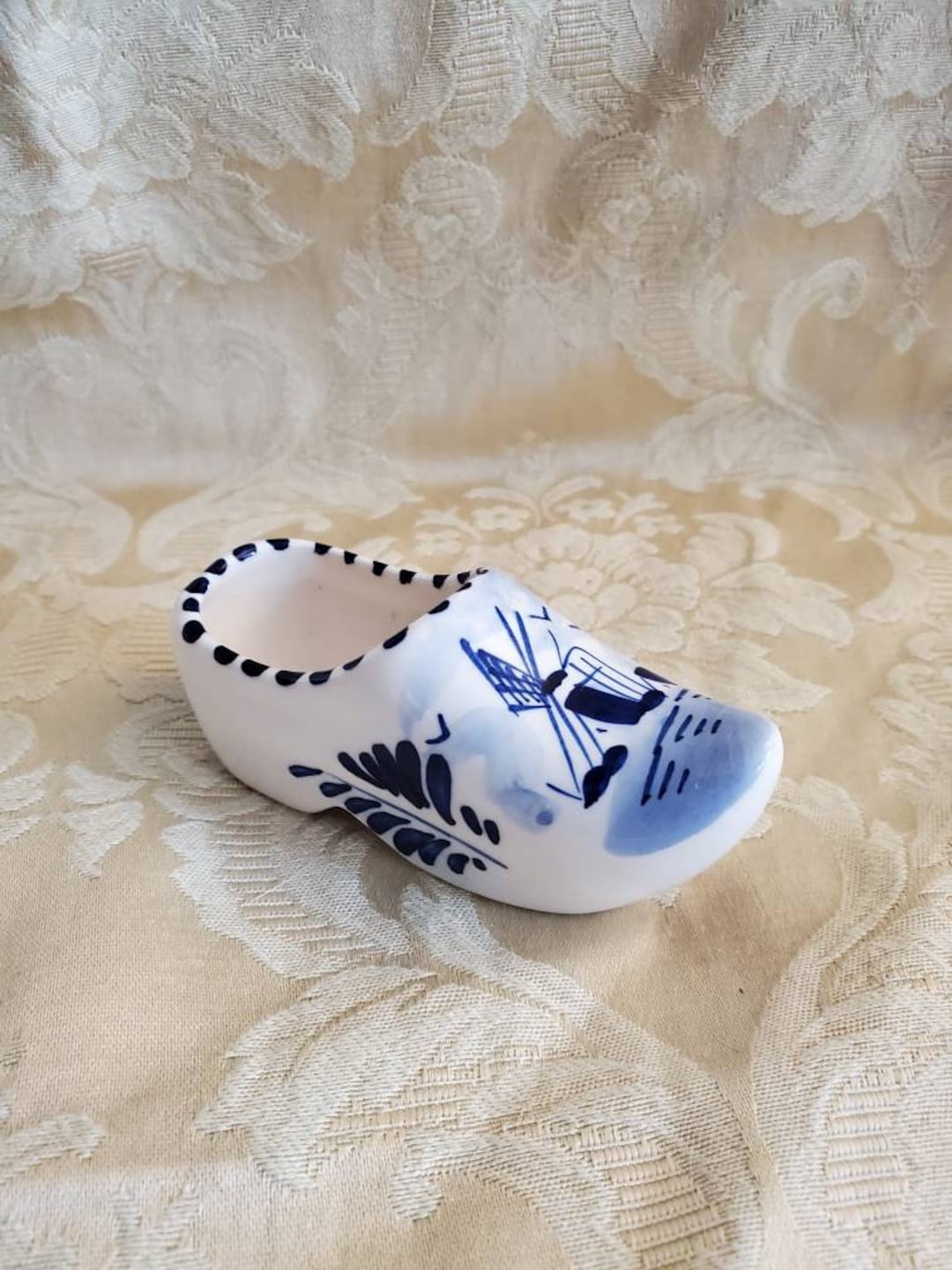 Hand Painted, Delft Blue, Small Ceramic, Blue and White Shoe Replica ...