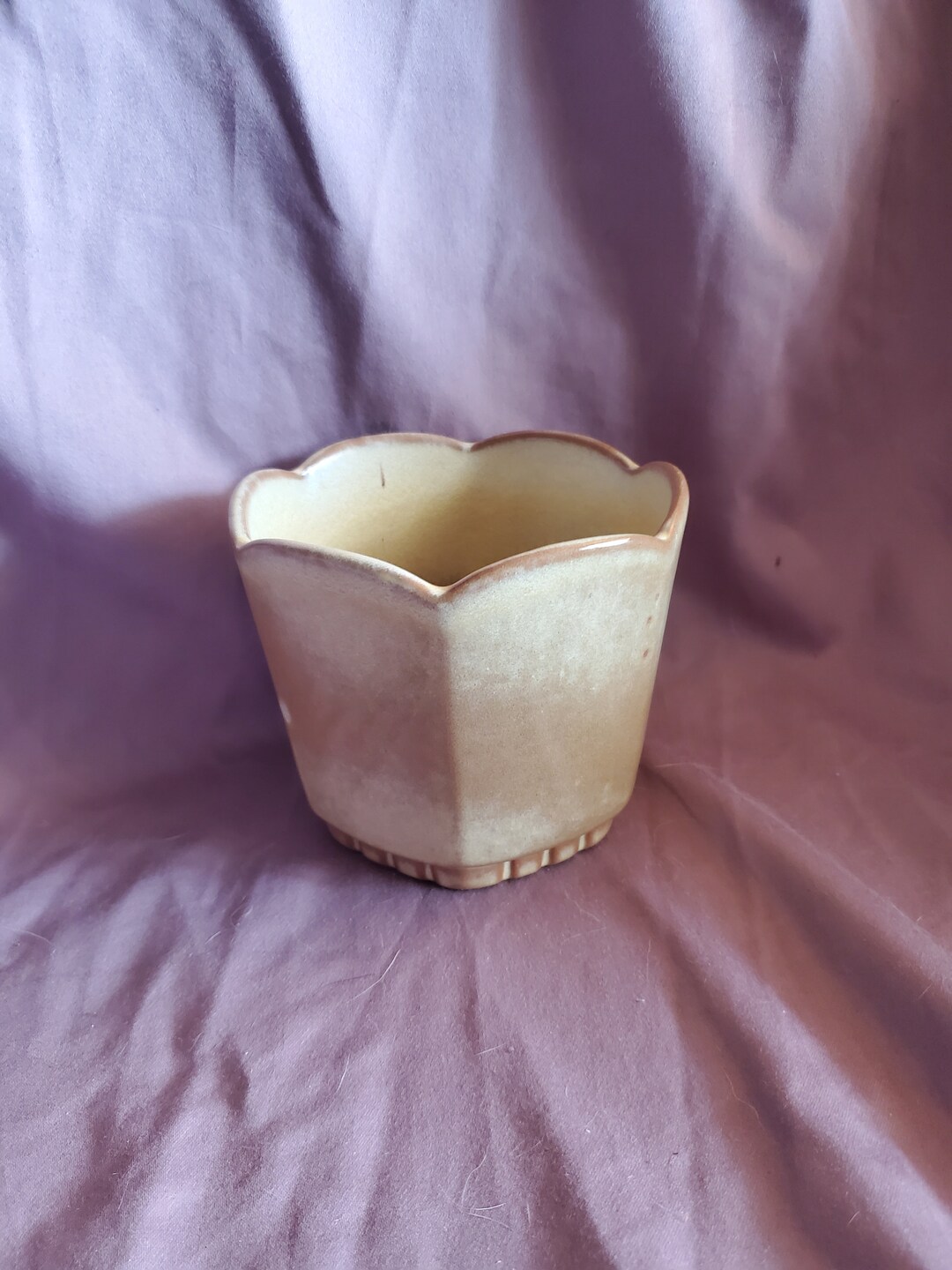 Frankoma, Plainsman Gold, Pottery Flower Pot, Number 37, Indoor Planter ...