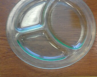 Glass divided plate | Etsy