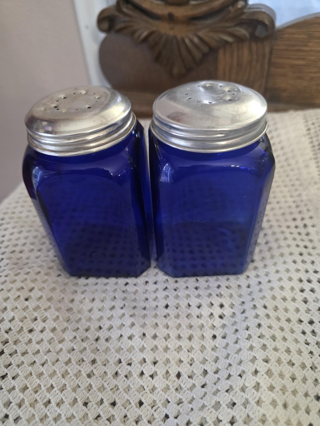 Miles Kimball Cobalt Blue, Salt and Pepper Shakers, Spice Jars, Vintage ...