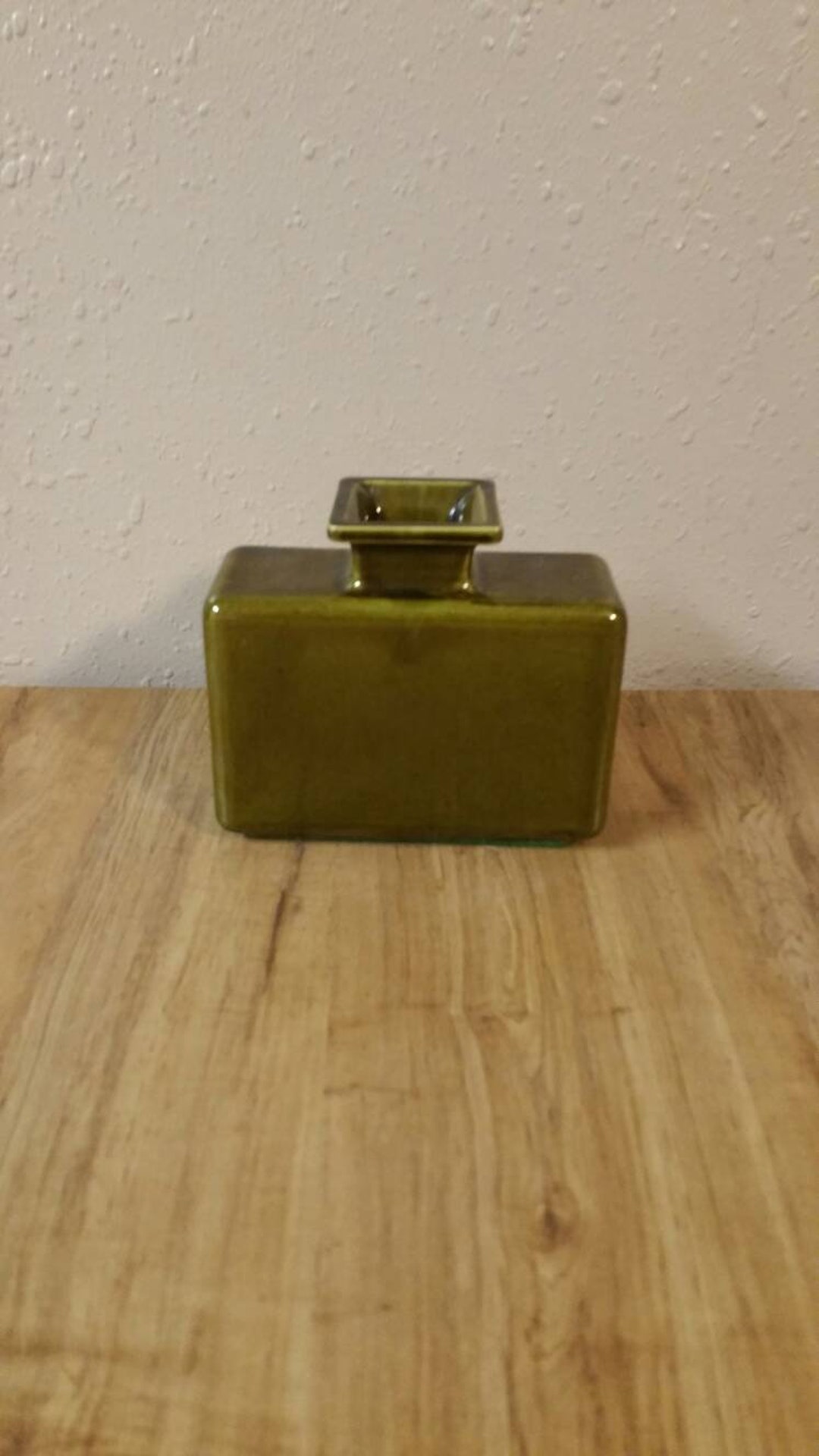 Geometric, Rectangular Box Avocado Green Planter or Flower Vase ...