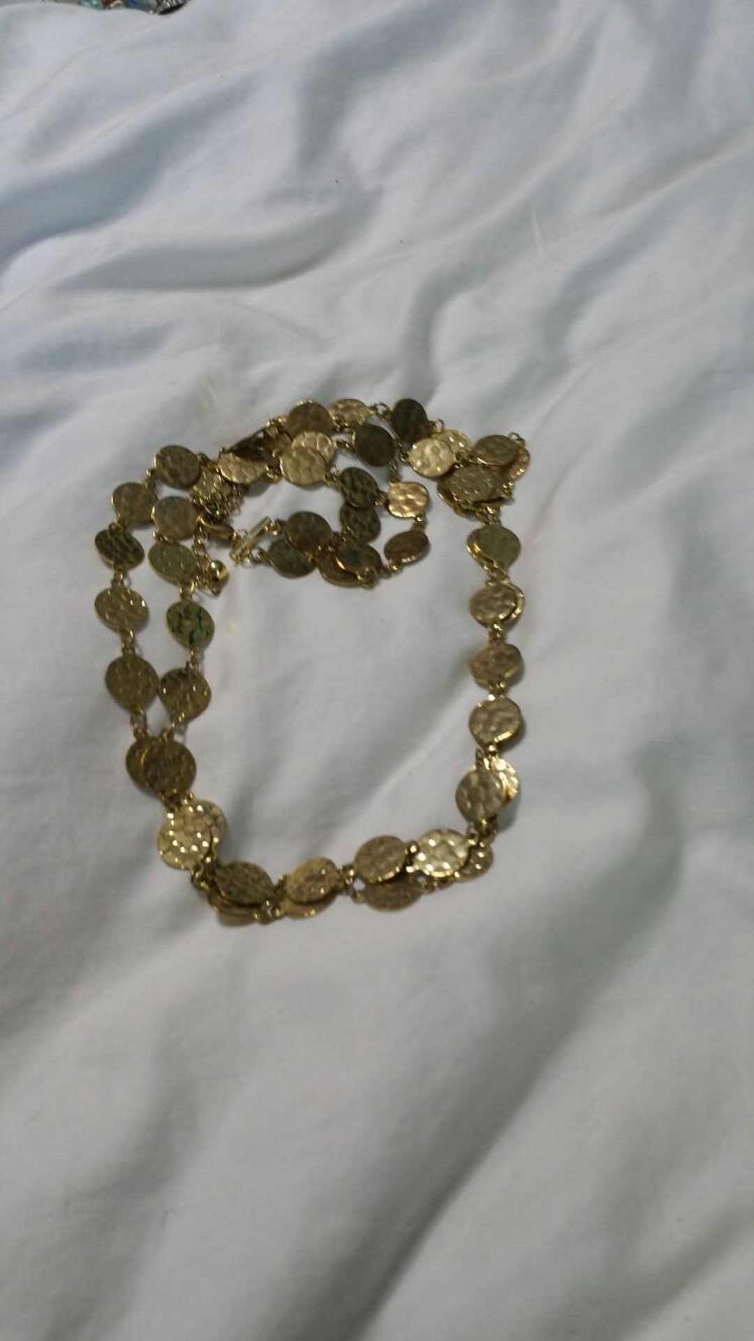 Gold Toned, 28 Inch Coin Style, Dual Strand Necklace, Costume Jewelry ...