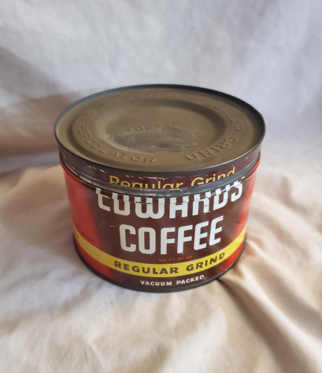 Rustic Edwards Coffee Round Coffee Tin, Rustic Home Decor, Aged ...