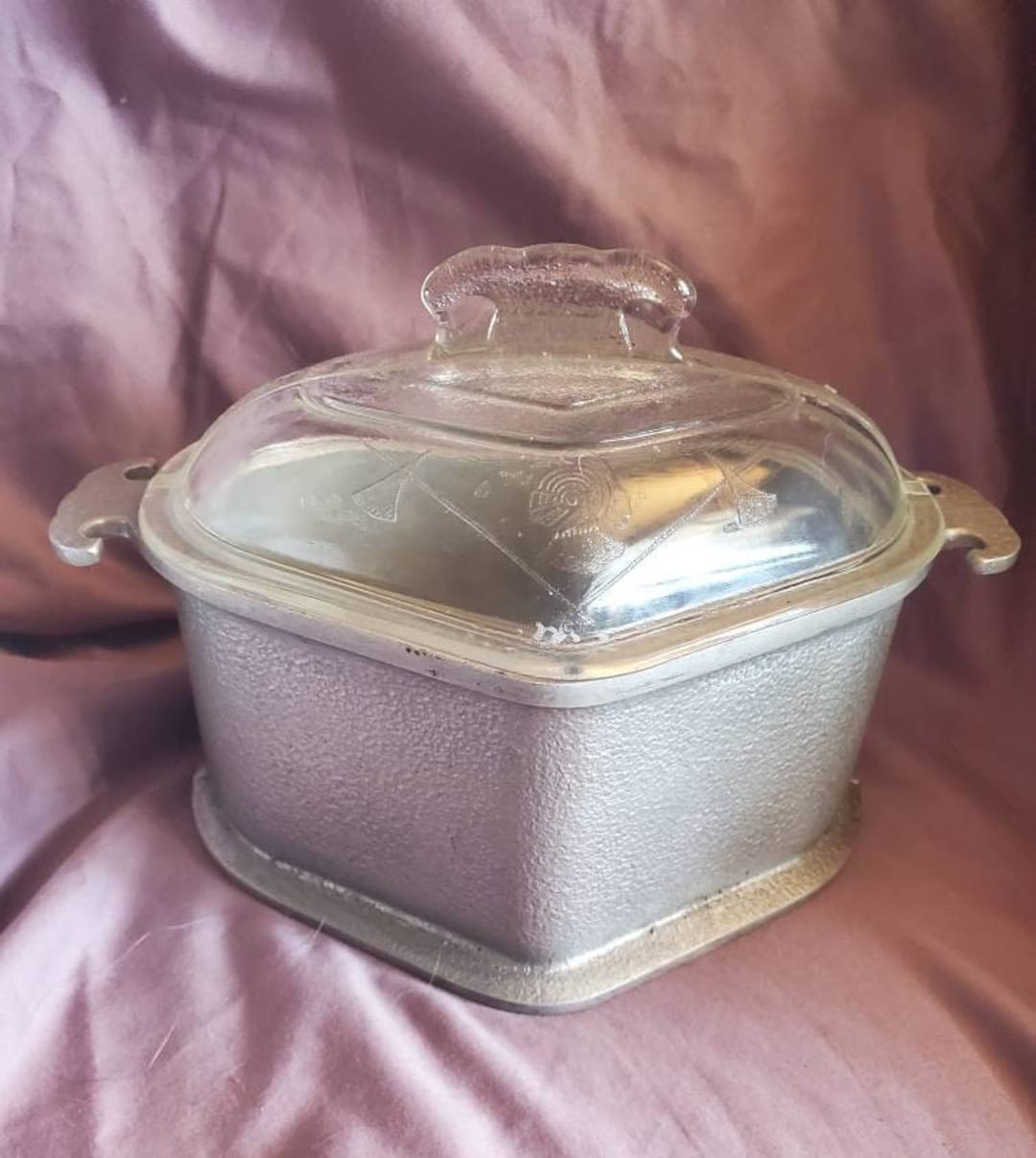 Heart Shaped Guardian Pan Metal Casserole Dish or Vintage Planter With ...
