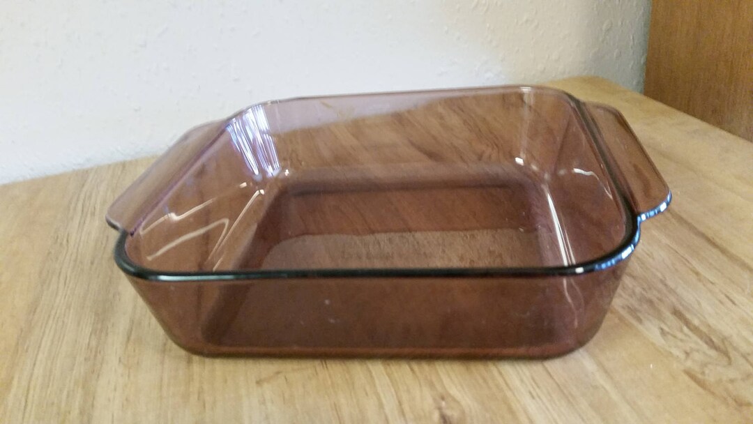 Collectible Kitchen Pyrex Visions Cranberry Glass Square Pan 8x8x2 ...