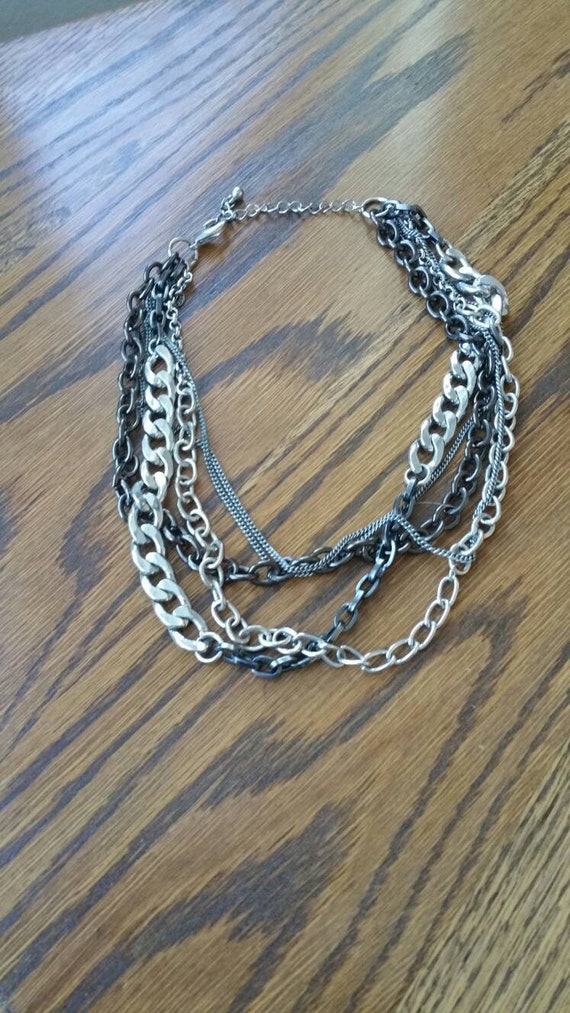 Silver Toned and Black Industrial Style, Heavy Chain,… - Gem