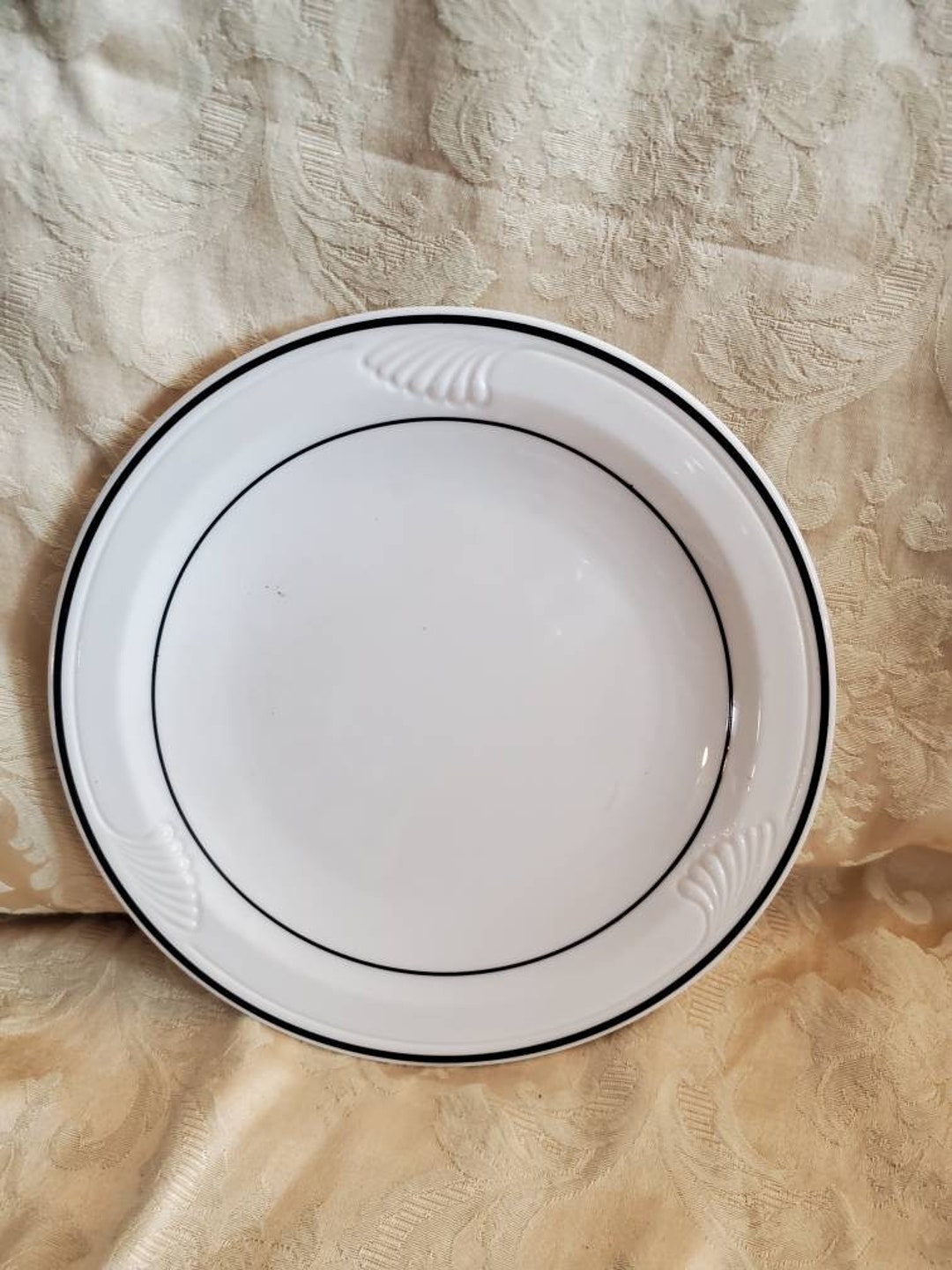 Pyroceram Tableware by Corning Ware, White Plate With Classic Ebony and ...