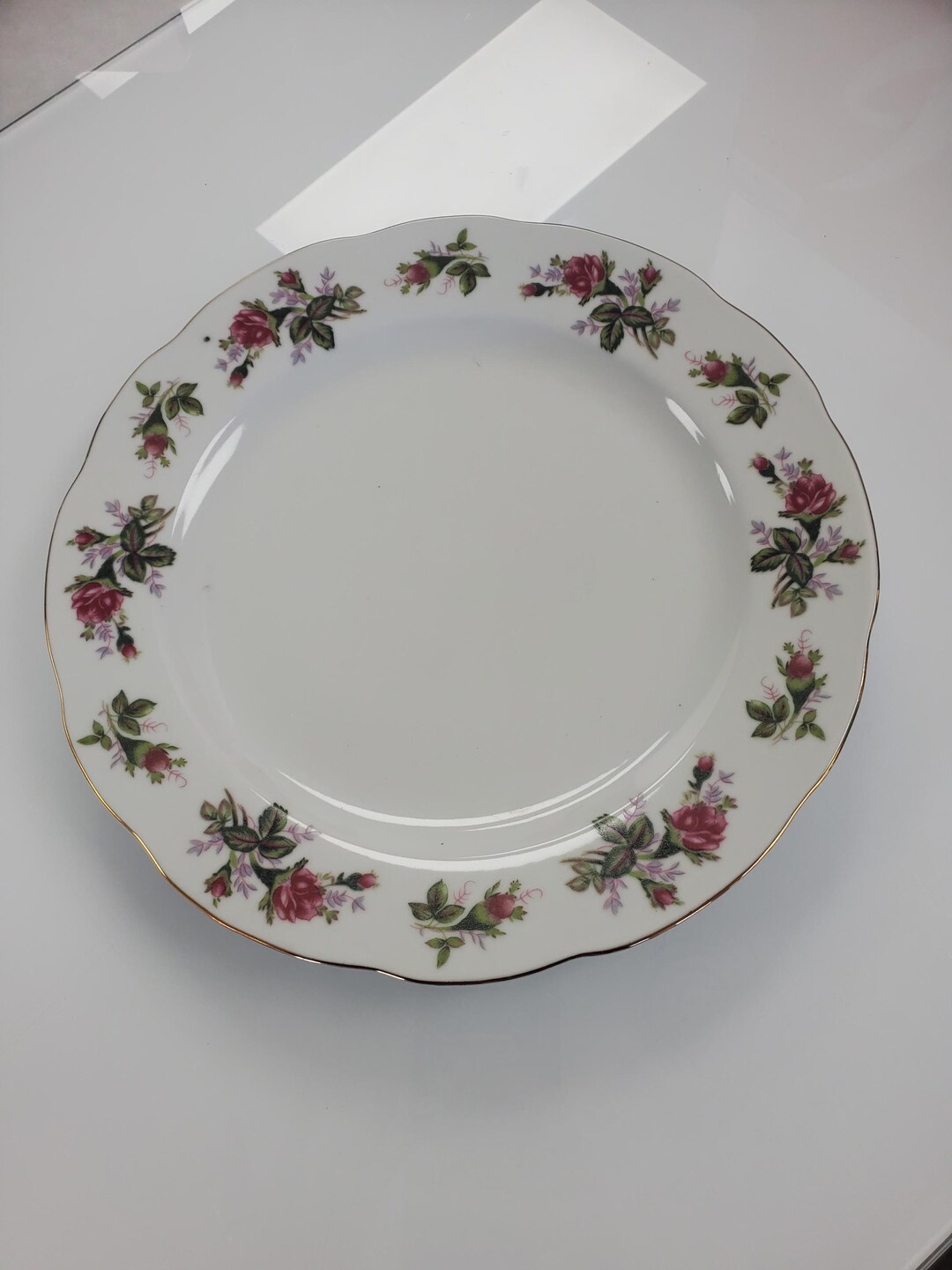 ADE1 by Allied Design, Moss Rose, 10.75 Inch Dinner Plate Ruffled Plate ...