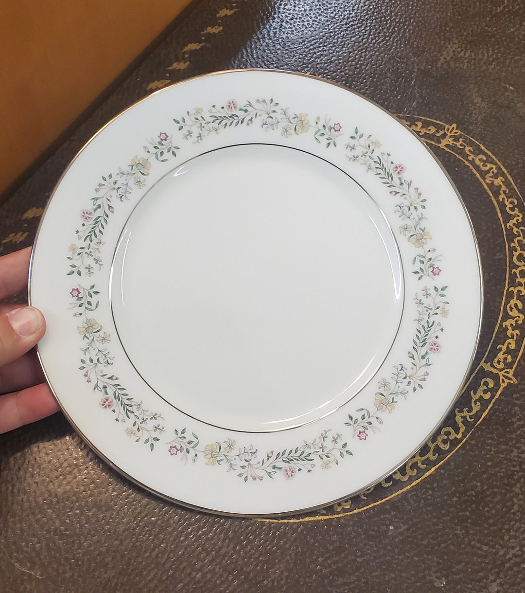 Oxford Bone China, 8.25 Inch Salad Plate, Tenderly Pattern, Made in USA ...