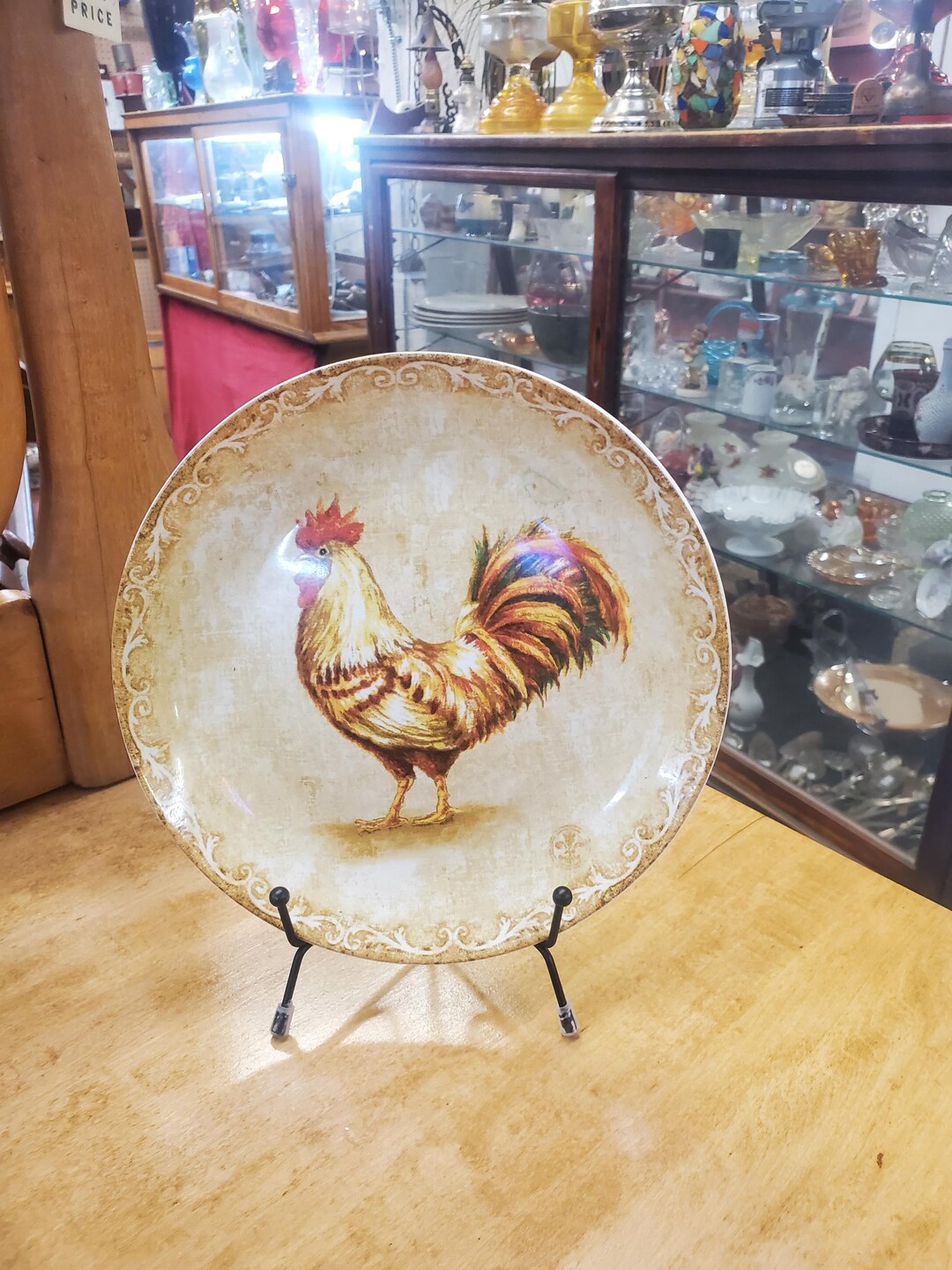 222 Fifth, PTS International, "regal Rooster" 8.30 Inch Salad Plate ...