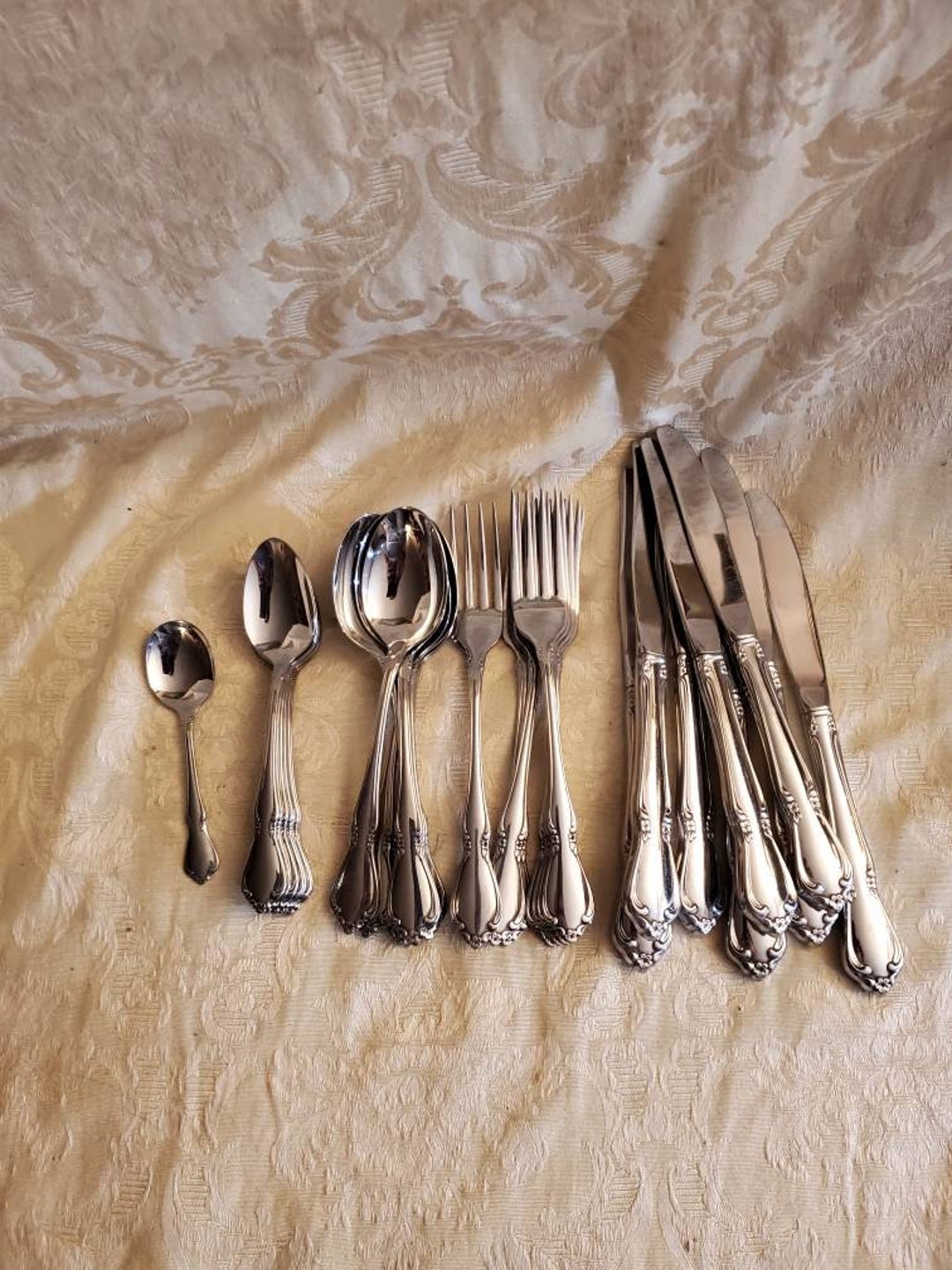 1960s Oneida Affection, Stainless Steel Eating Utensils, Spoon, Fork or ...