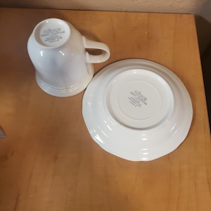 Mikasa French Countryside White Flat Cup and Saucer With Ruffled Edge ...