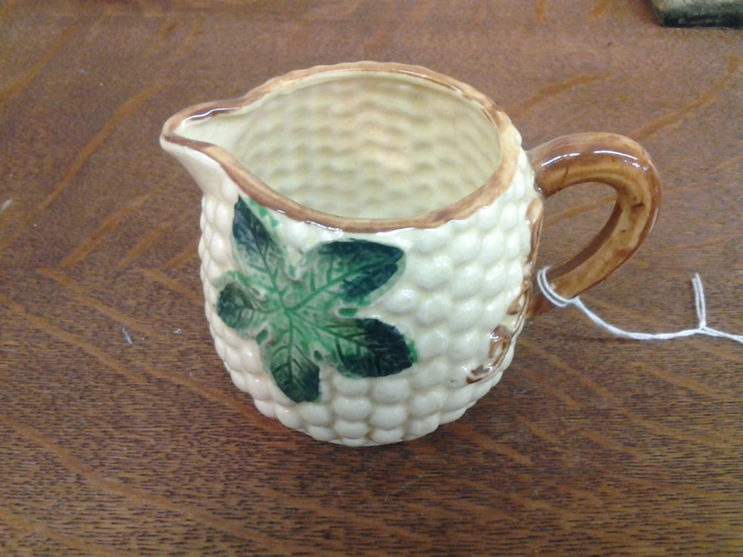 Made in Japan Small Honeycomb Ceramic Pitcher or Creamer With Green ...