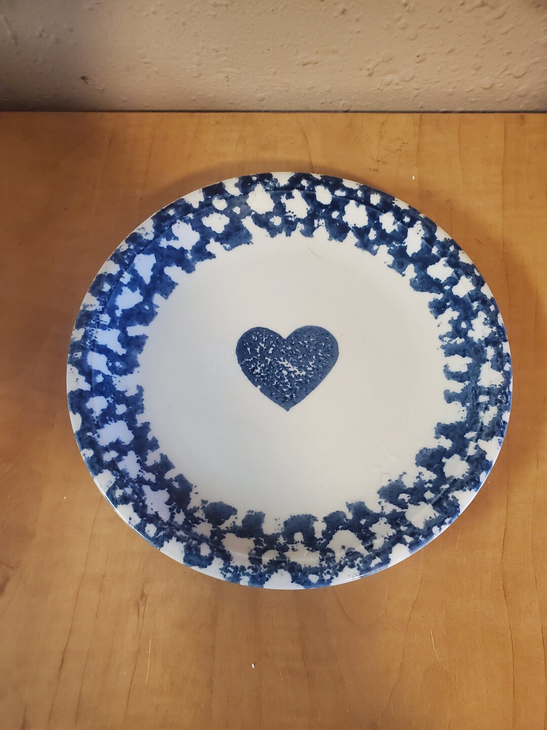 Folk Craft Hearts, Stoneware Dinnerware, Blue Heart by TIENSHAN, 7.75 ...