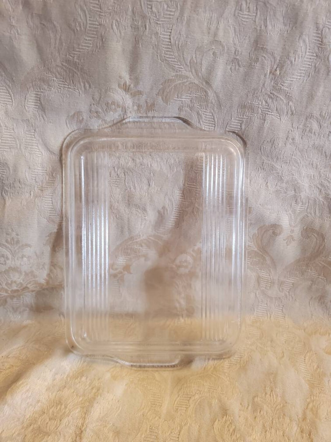 Clear and Ribbed Glass Pyrex, Leftover Flat Rectangular Lid, Priced to ...