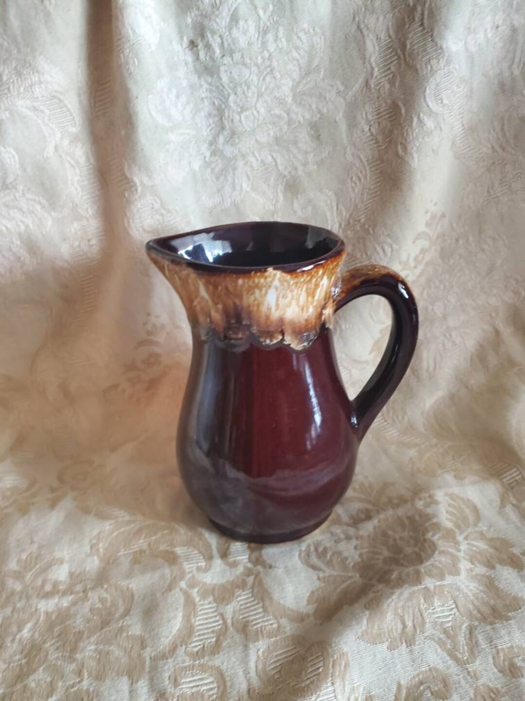 Brown USA Hull or Mccoy Dripware, Pottery Small Milk or Water Pitcher ...