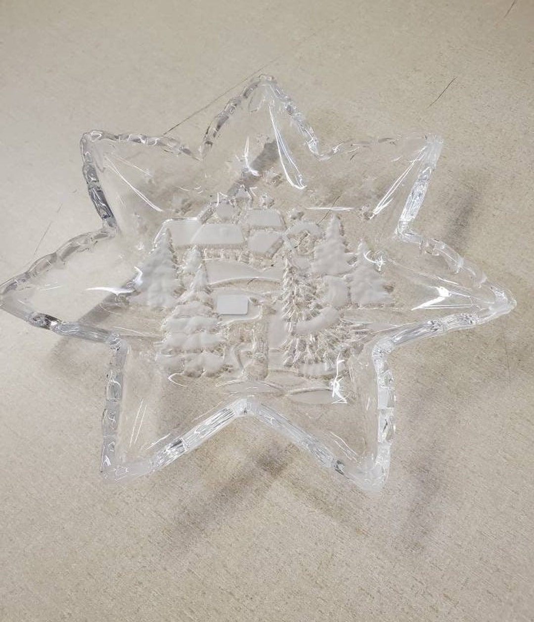 Mikasa, Crystal Glass Bowl With Star Design and Christmas Carol Scene ...
