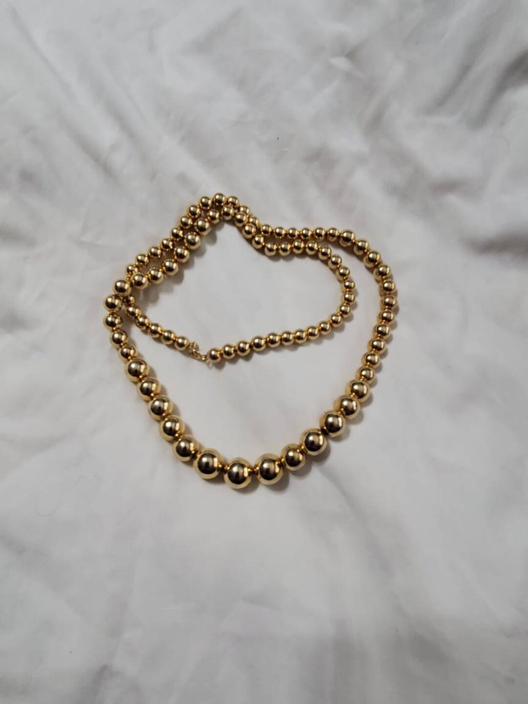 Metal Gold Toned, Expanding Bead, 30 Inch Necklace, Costume Jewelry ...