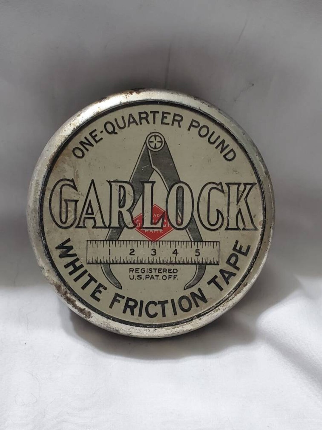 Vintage Tin, Garlock White Friction Tape, One Quarter Pound, Storage ...