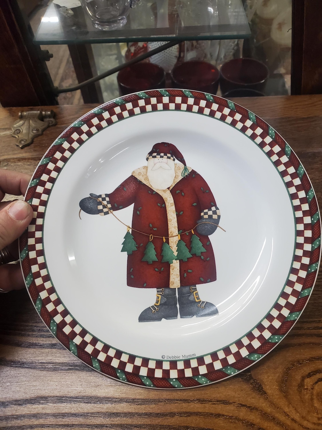 Sakura Debbie Mumm Santa's Spirit 8.25 Inch Salad Plate, Santa With ...