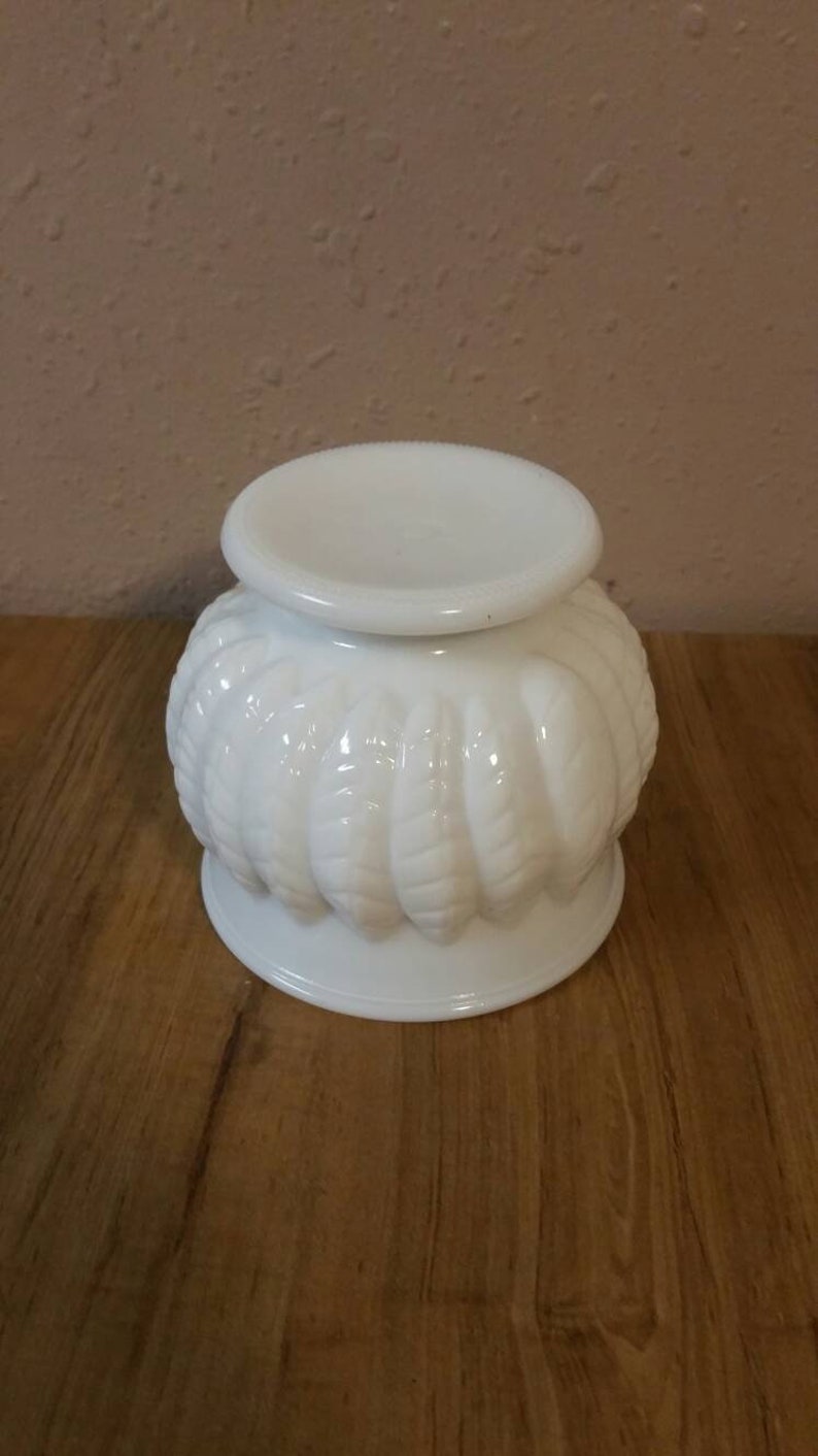 Randall Glass Milk Glass Footed Planter or Bowl With Leaf - Etsy
