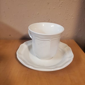 Mikasa French Countryside White Flat Cup and Saucer With Ruffled Edge ...