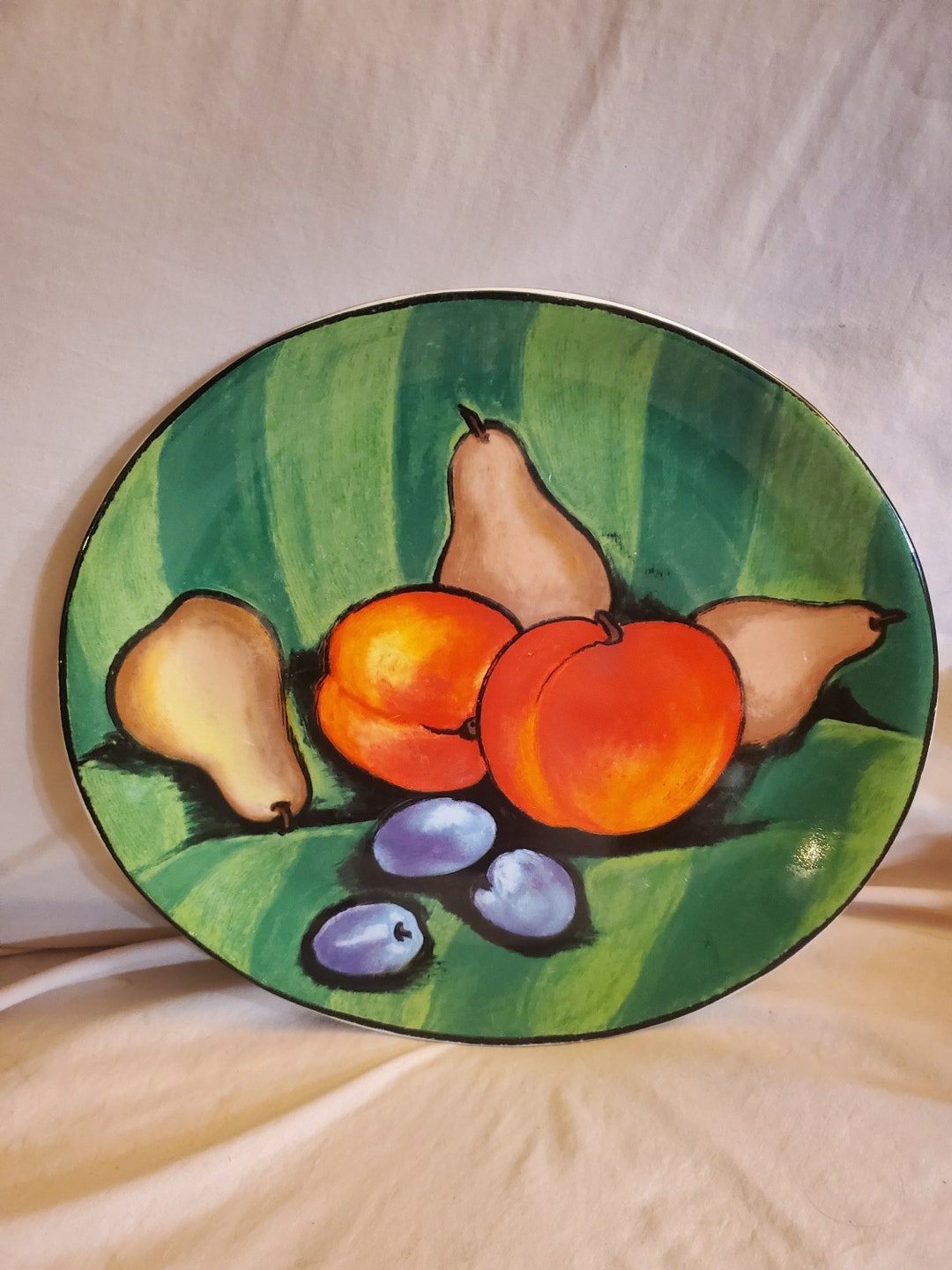 Misono Tuscany 11.40 Inch Dinner Plate, Sango, Fruit, Green Background ...