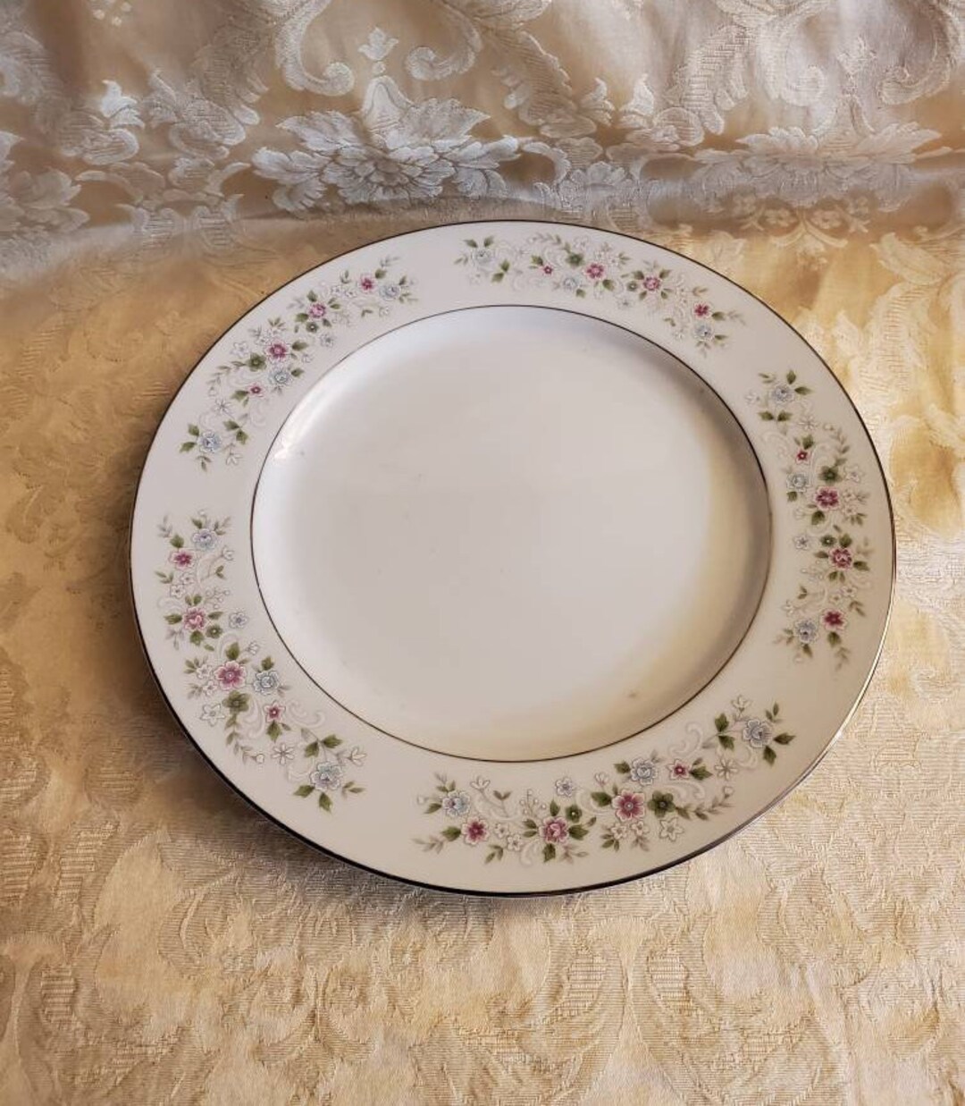 Diamond China, Richmond Pattern, 10.60 Inch Dinner and Chop Plate, Pink ...