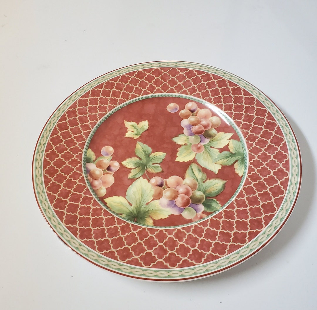 Fitz and Floyd Sonoma Collage 9.25 Inch Salad or Luncheon Plate Rust ...