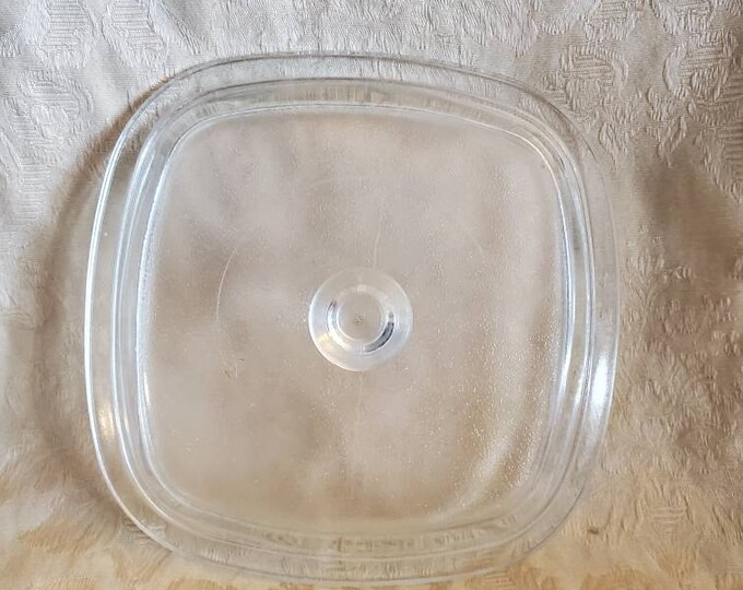 Pyrex, P-7-C, Square, 7.25-inch Square Glass Lid, Frosted Glass ...