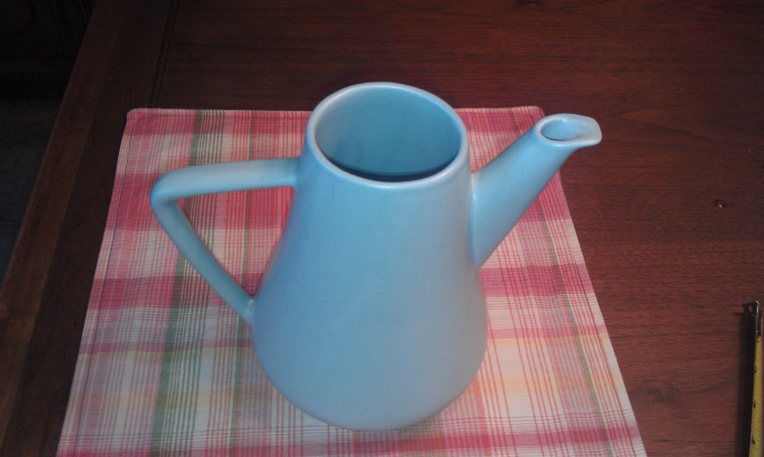 Beautiful Light Blue Pottery Serving Pitcher. Mid Century Modern Home ...