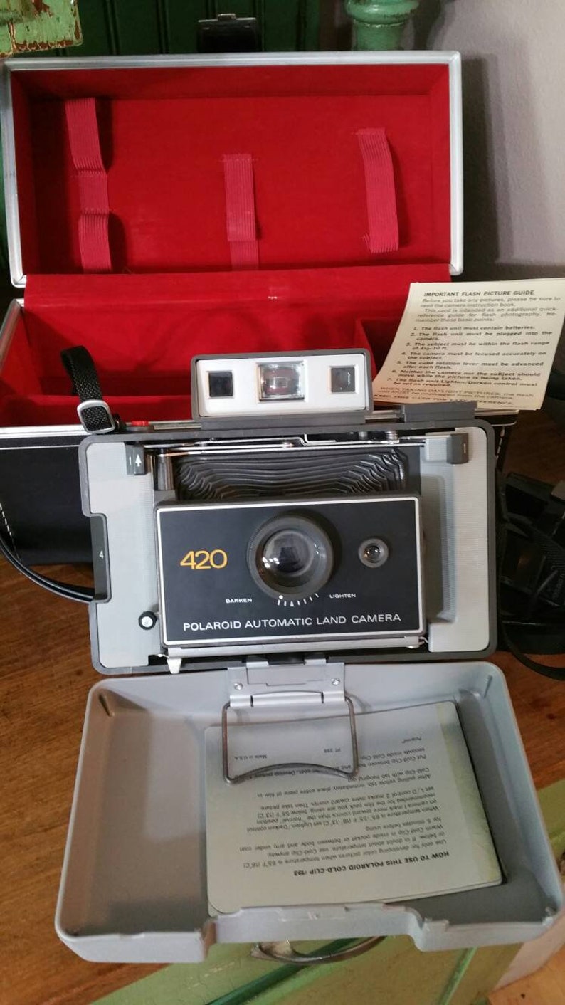 Vintage Polaroid Land 420 Camera With Original Flashbulb and - Etsy