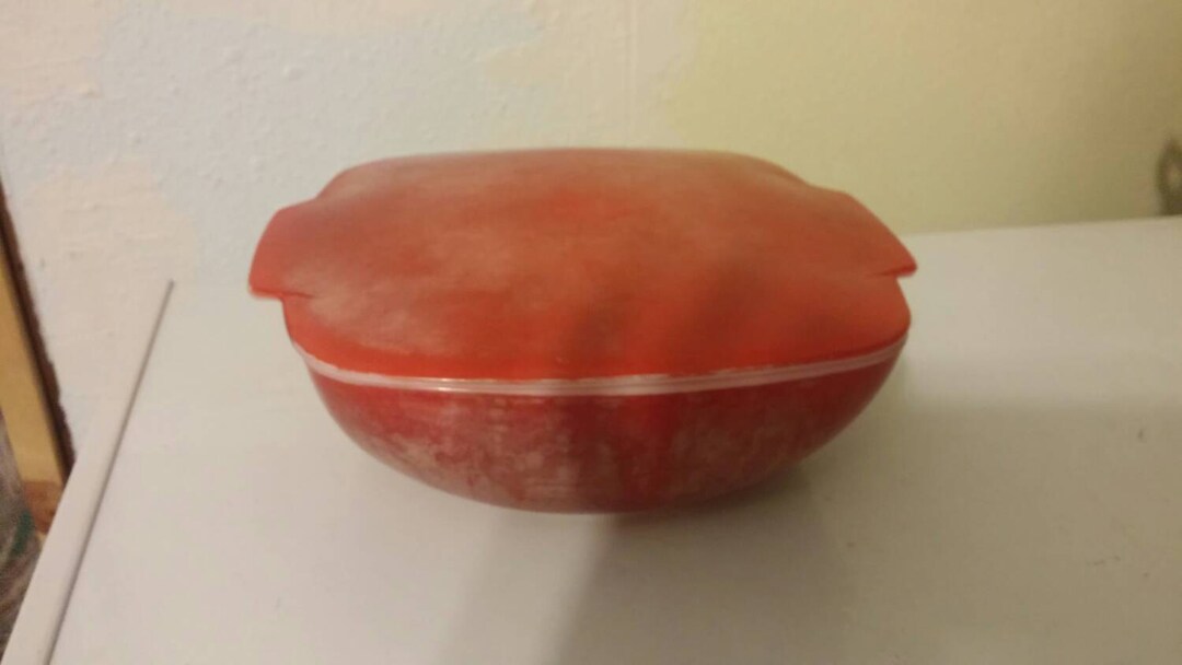 Vintage Kitchen Bright Red Square Pyrex Bowl With Lid Casserole Lid - Etsy