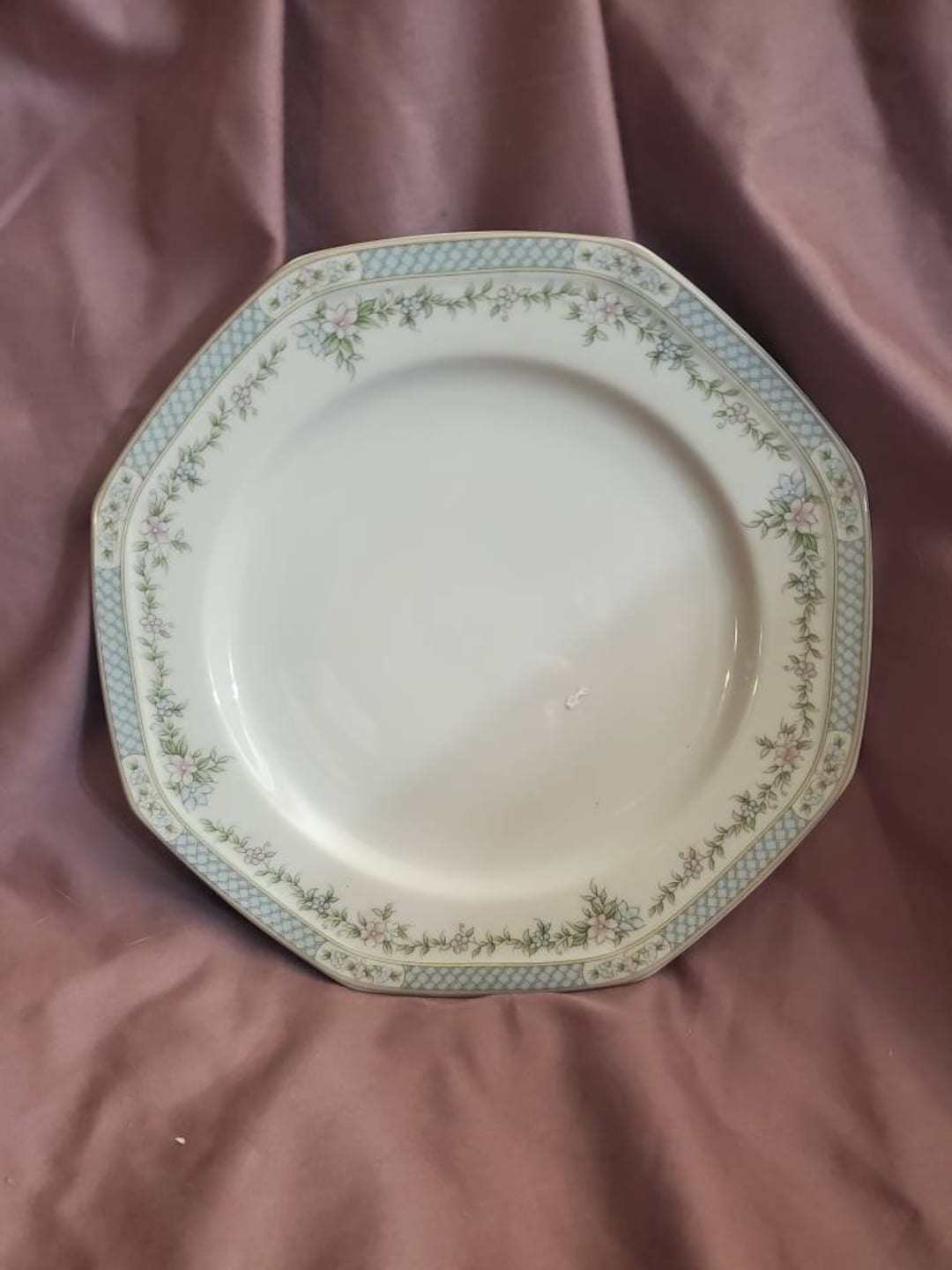Christopher Stuart, Floral Revue, 8 Inch Salad or Dessert Plate, Blue ...