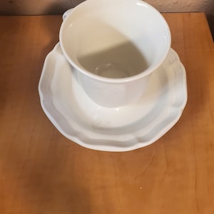 Mikasa French Countryside White Flat Cup and Saucer With Ruffled Edge ...