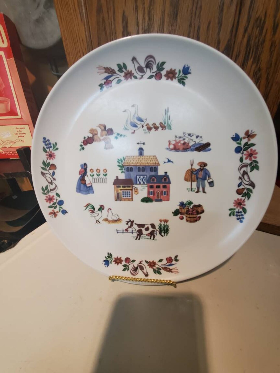 Set of 4, Amish Pattern, Homestead Style Plates, Picnic Dishes ...