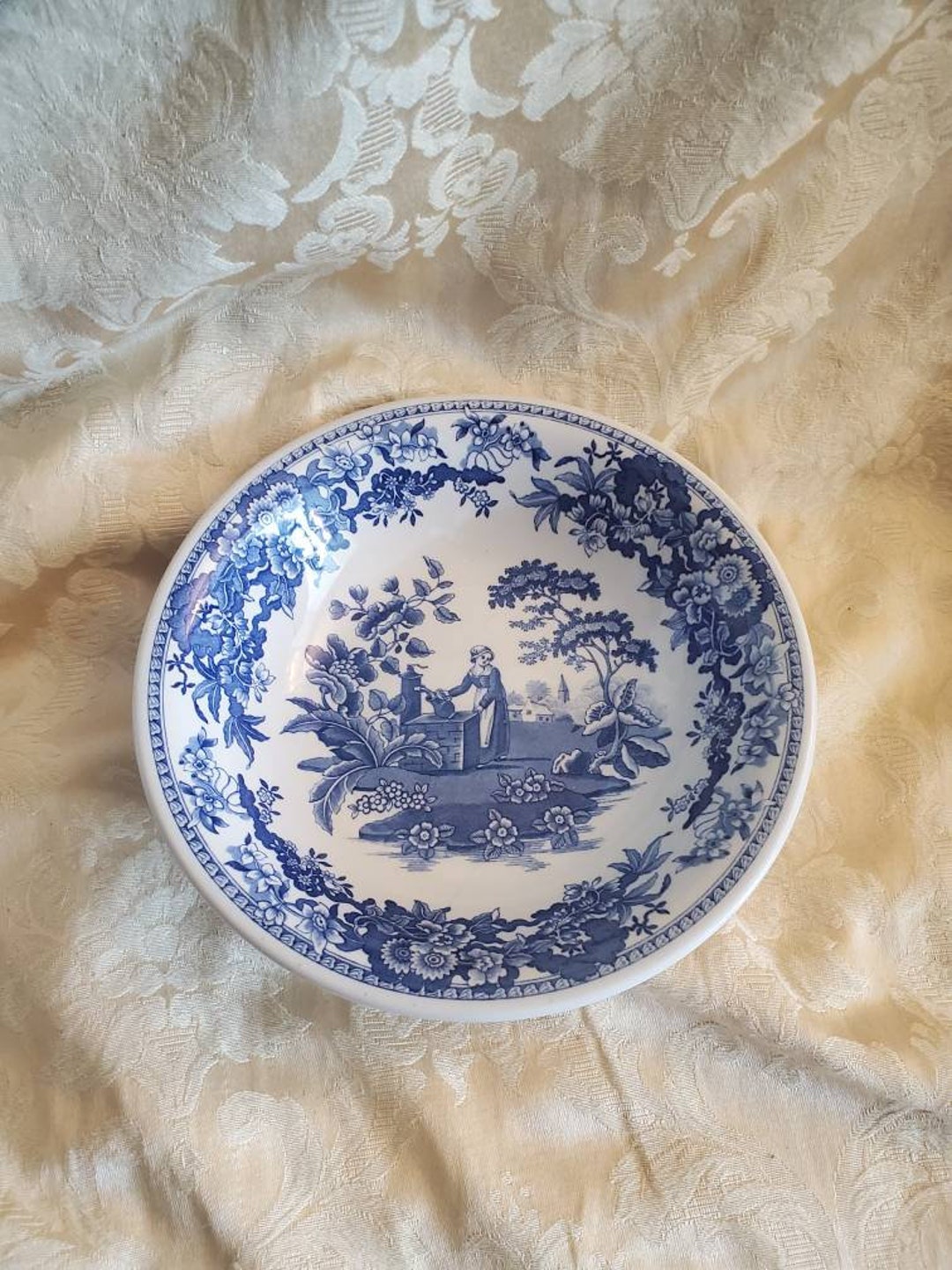 8 Inch, Girl at Well, Spode Bowl, the Spode Blue Room Collection, Large ...