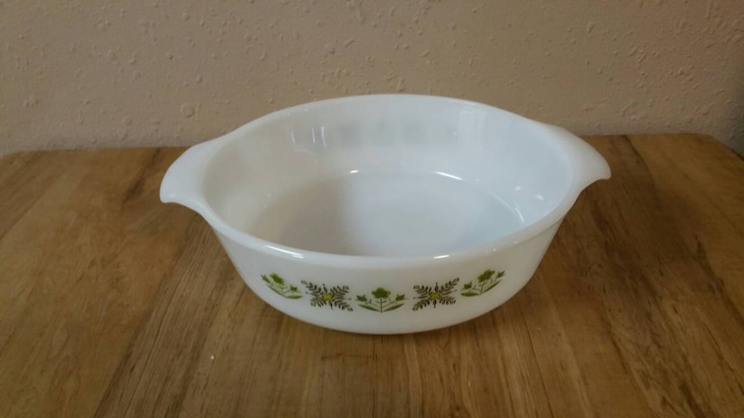 Rare Vintage Kitchen Anchor Hocking Suburbia Round 2 Quart Casserole ...