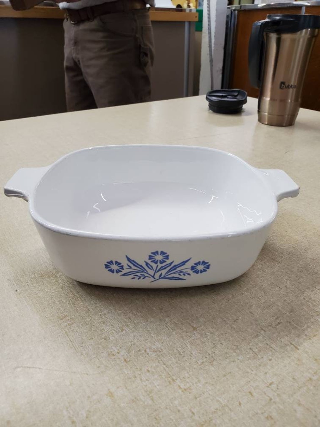 Pyrex Cornflower, Casserole Dish, P-1-B, 7 Inch, Square Pan, Vintage ...