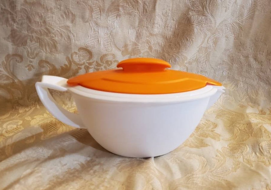Vintage Tupperware, White and Orange, Oval Gravy Boat, Sauce Dish ...