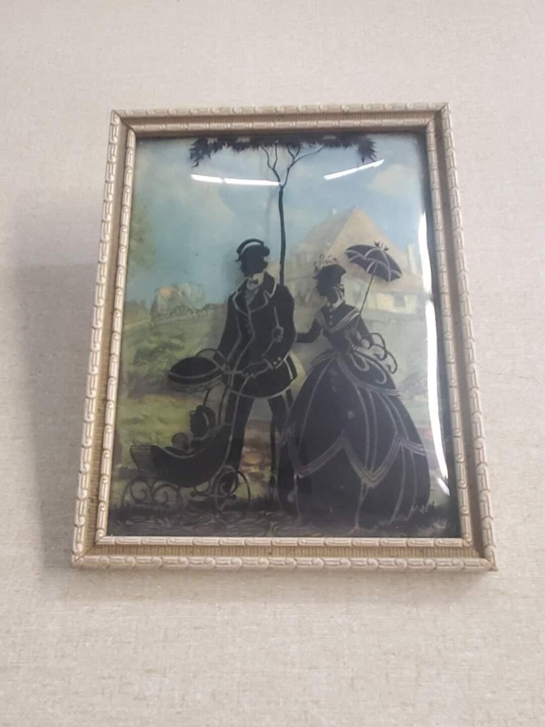 Morris and Bendien, Colored Silhouette Picture, Concave Bubble Glass ...