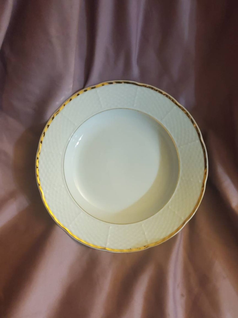 Baum Brothers Bernadotte Ivory 8.40 Inch Wide Rimmed Soup or - Etsy