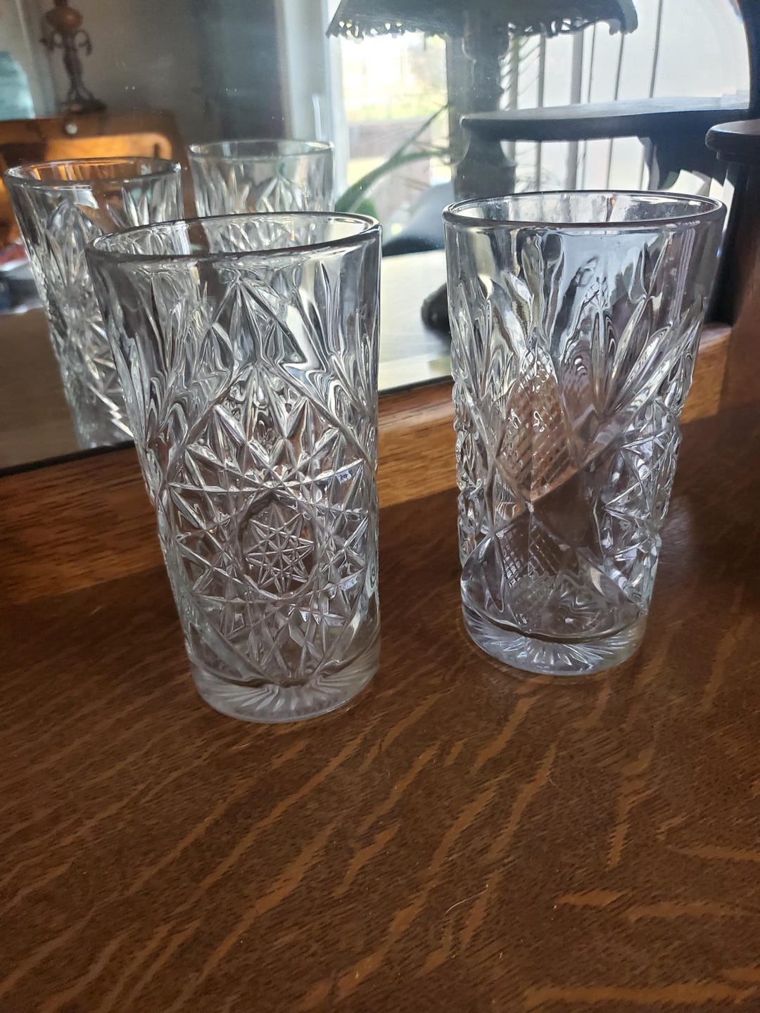 Libbey, Set of 2, Water Glasses or High Ball Tumblers With Star Design ...