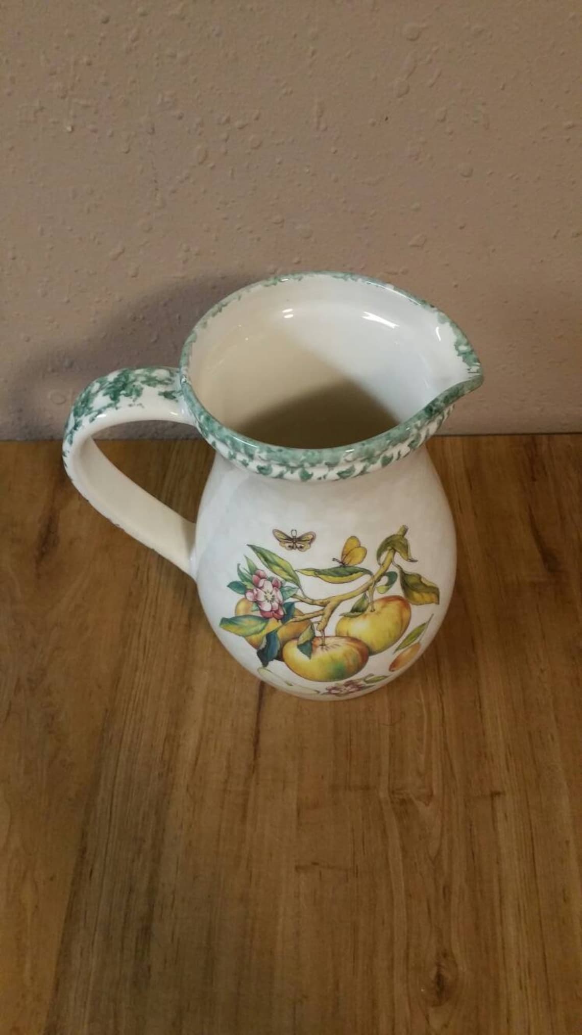 Made in Italy Himark Pottery Green and off White Spongeware - Etsy