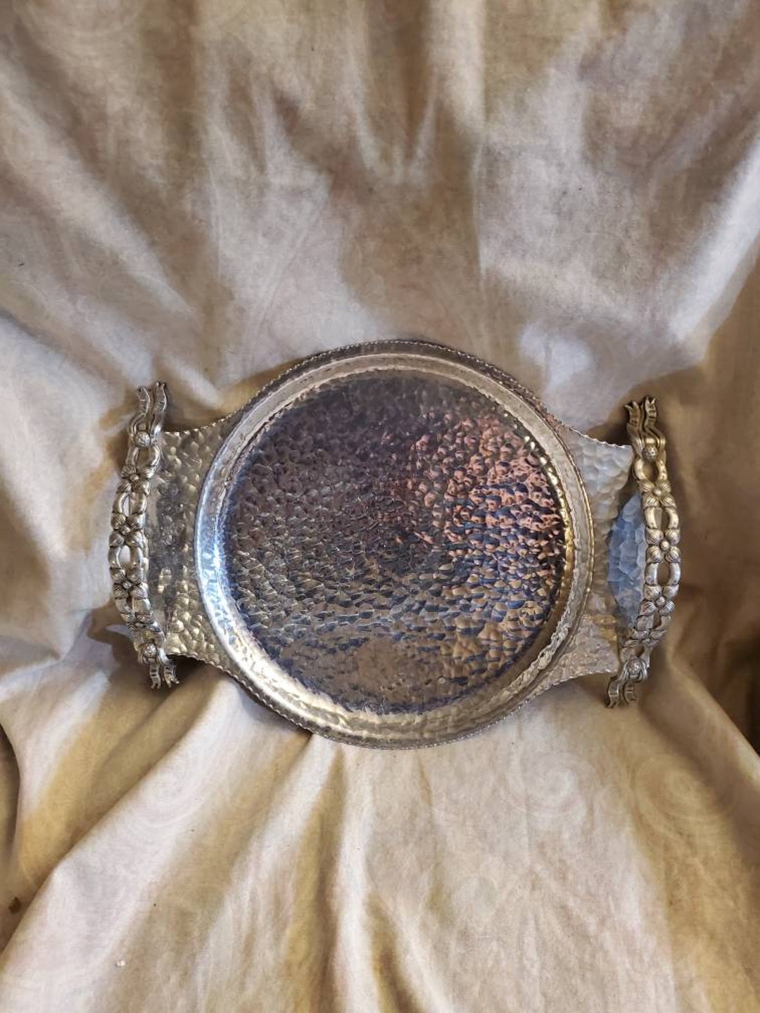 Rodney Kent, Hand Forged, Rectangular Aluminum Tray, Tulip Design With ...