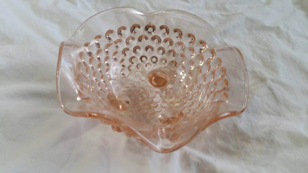 Pink Depression Bubble Glass 3 Footed Serving Bowl Collectible Home ...