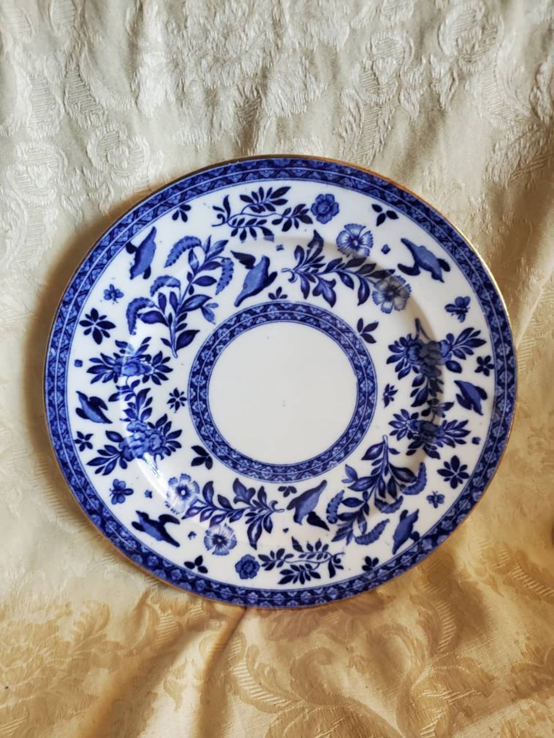 Antique Blue and White China, 10.5 Inch Dinner Plate, Coalport English ...