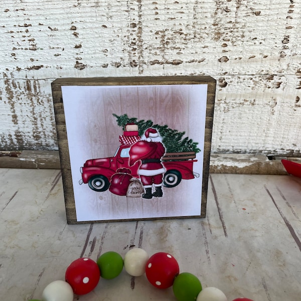 Wood Block Santa - Etsy