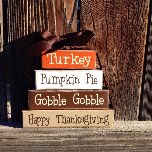 Turkey Pumpkin Pie Gobble Gobble Thanksgiving Word Stacker - Etsy